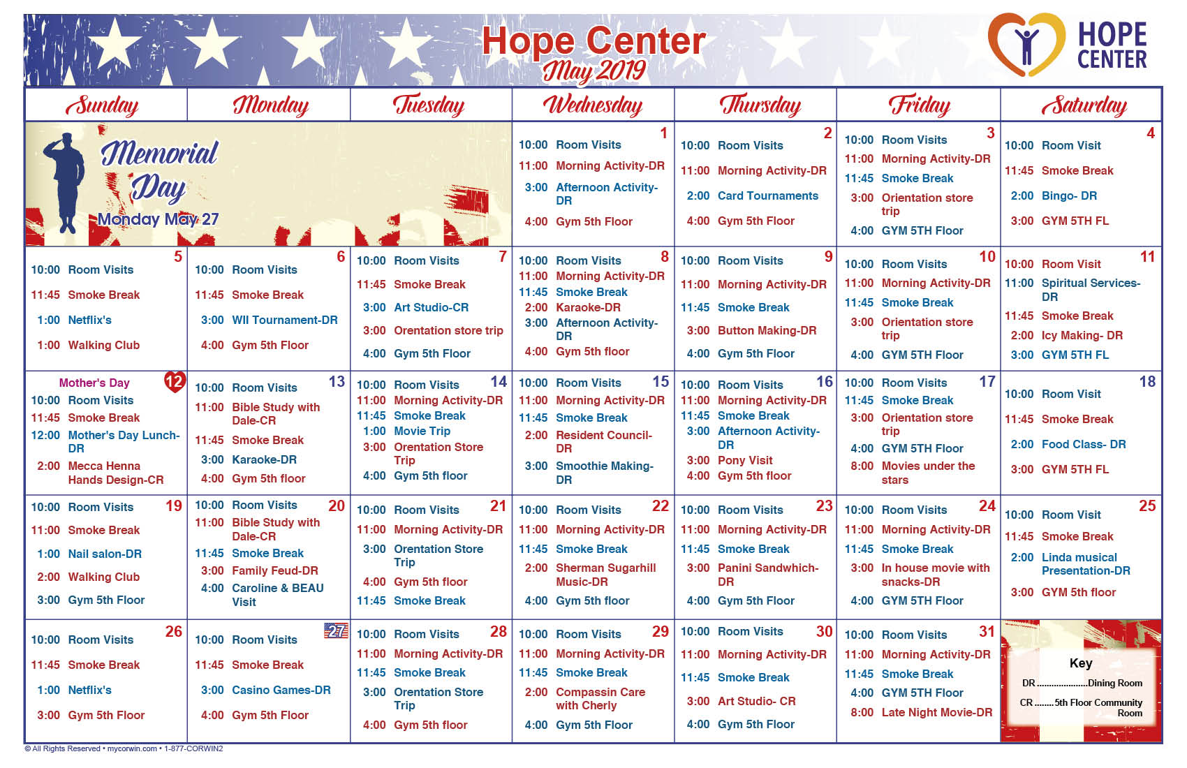 Hope Center – Centers Health Care Nursing and RehabilitationCalendar ...
